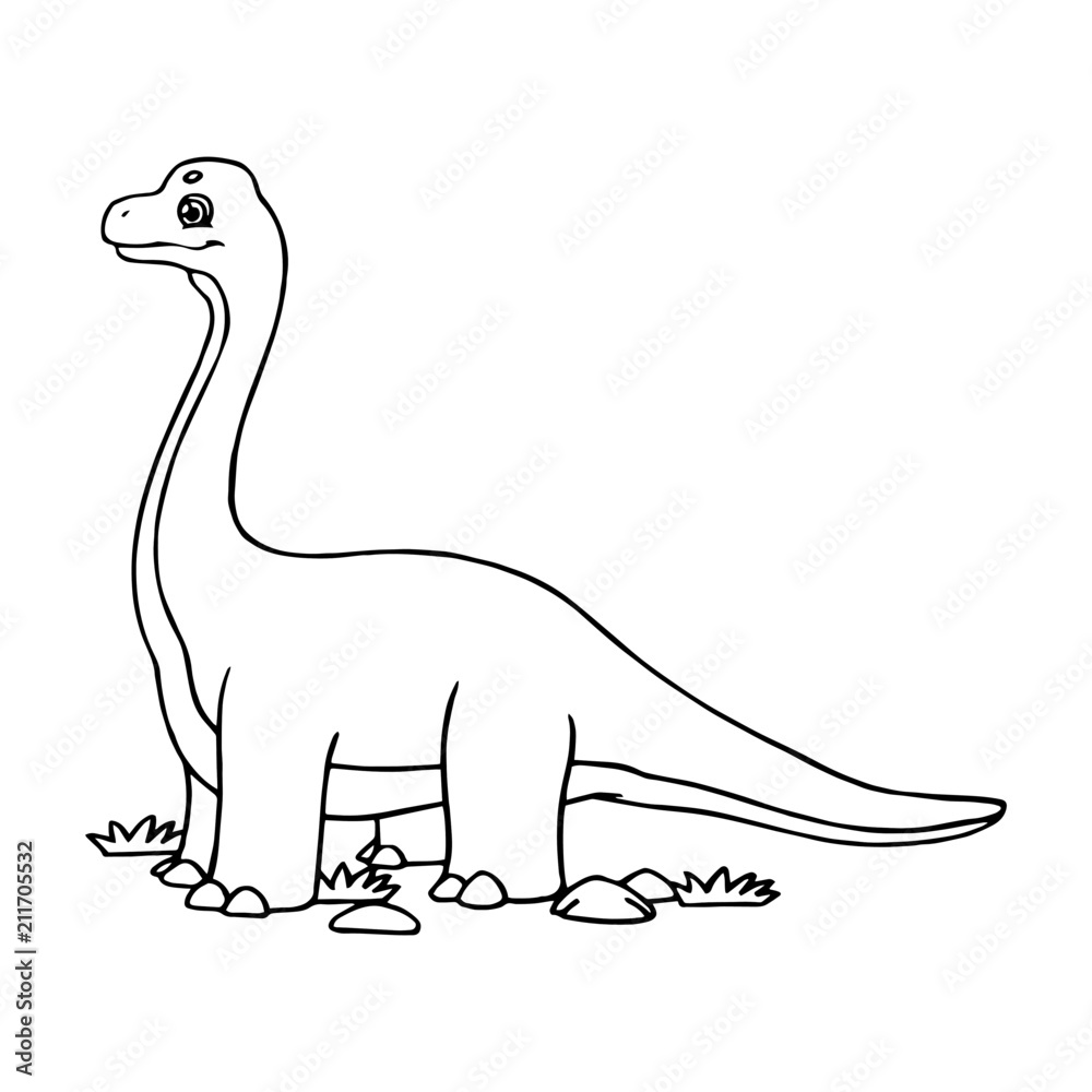 Diplodocus cartoon illustration isolated on white background for ...