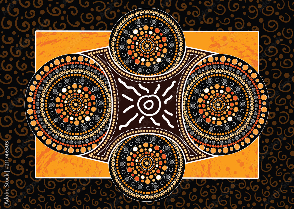 Aboriginal art vector painting, Illustration based on aboriginal style ...
