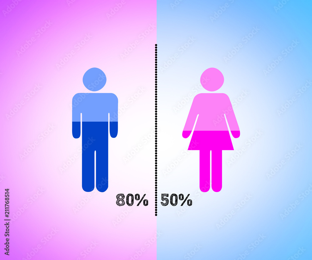 Conceptual infographic gender chart, modern flat design illustration of ...