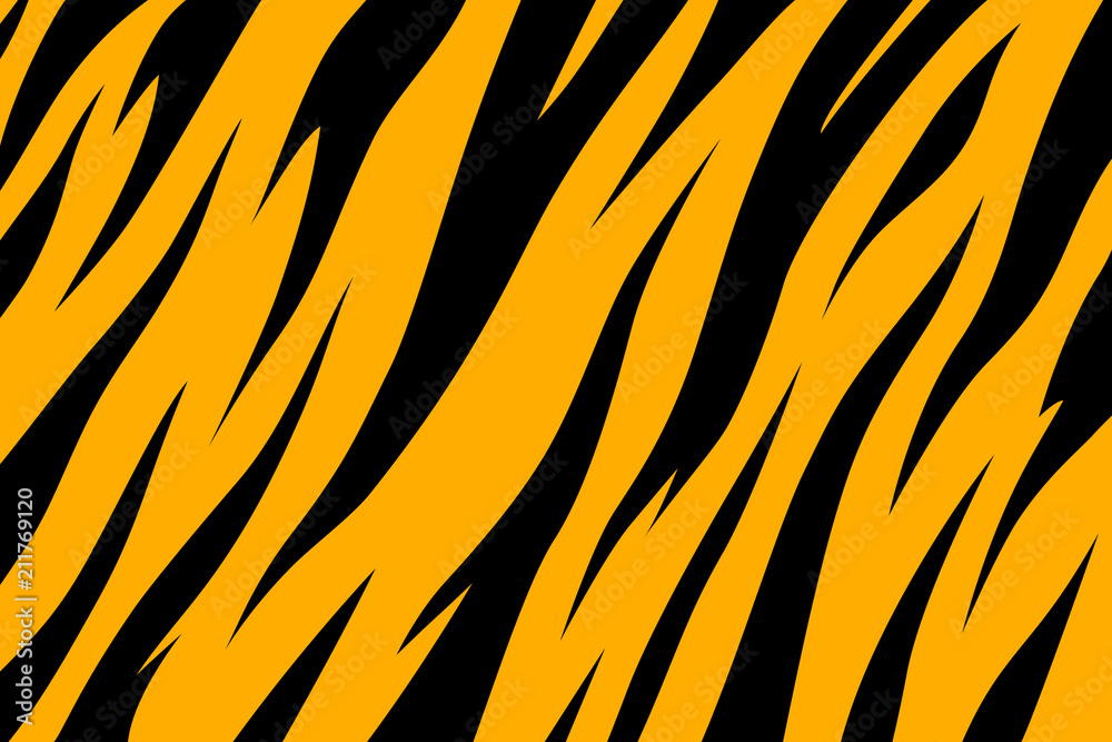 Tiger texture abstract background orange black. Vector jungle strip ...