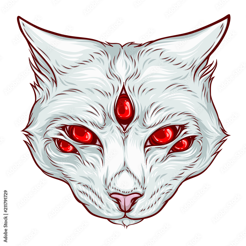 Monster cat. Vector illustration Stock Vector | Adobe Stock