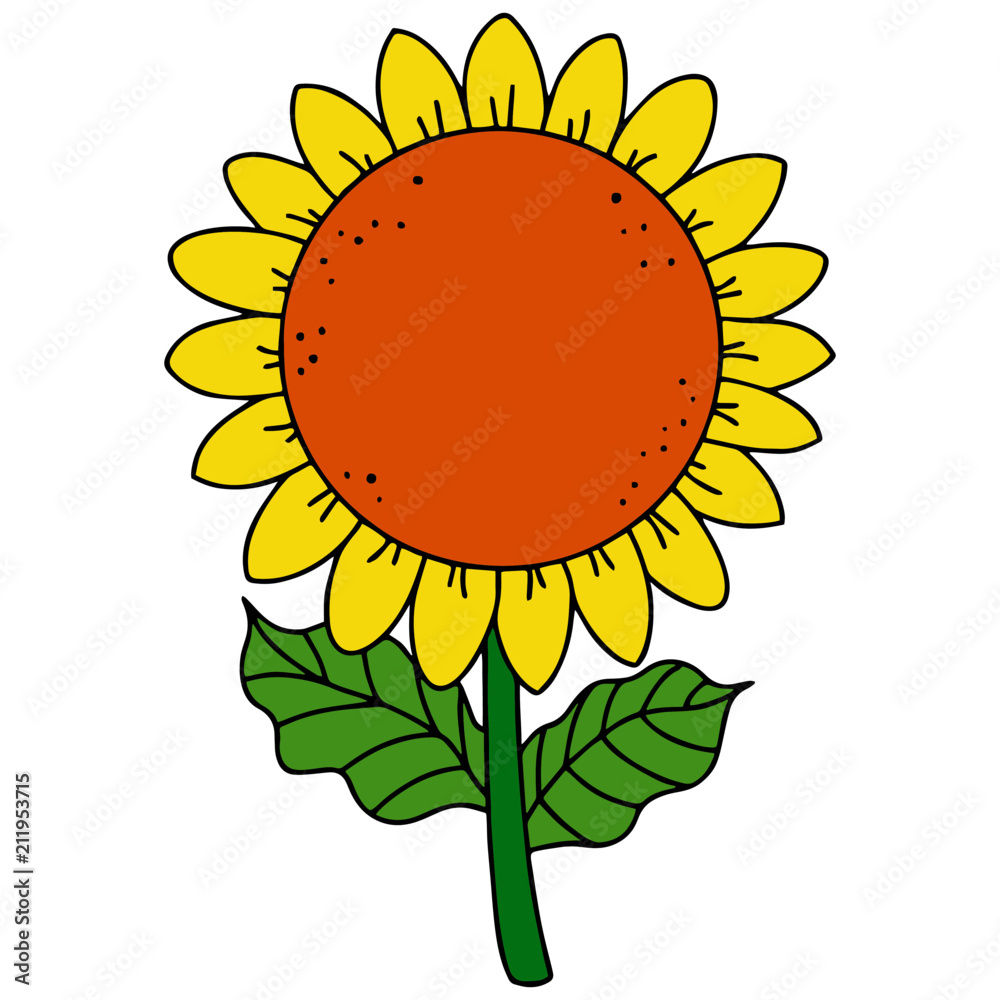 Sunflower cartoon illustration isolated on white background for ...