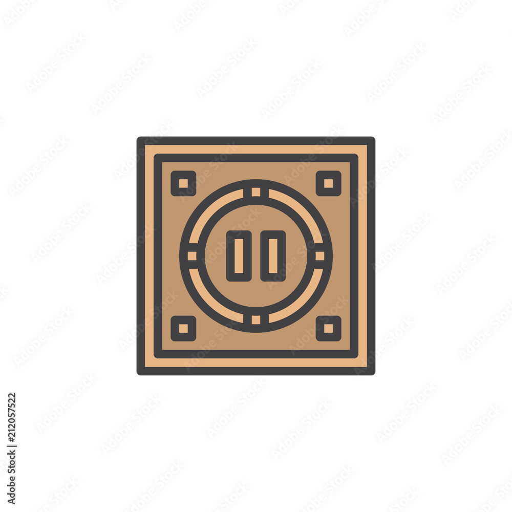 Japanese dohyo filled outline icon, line vector sign, linear colorful ...