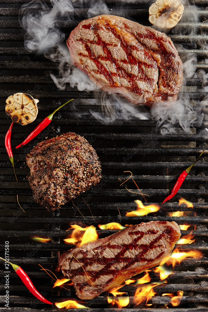 Chivas Beef Steak, Pepper Steak and Smoked Ribeye Steak Stock Photo ...