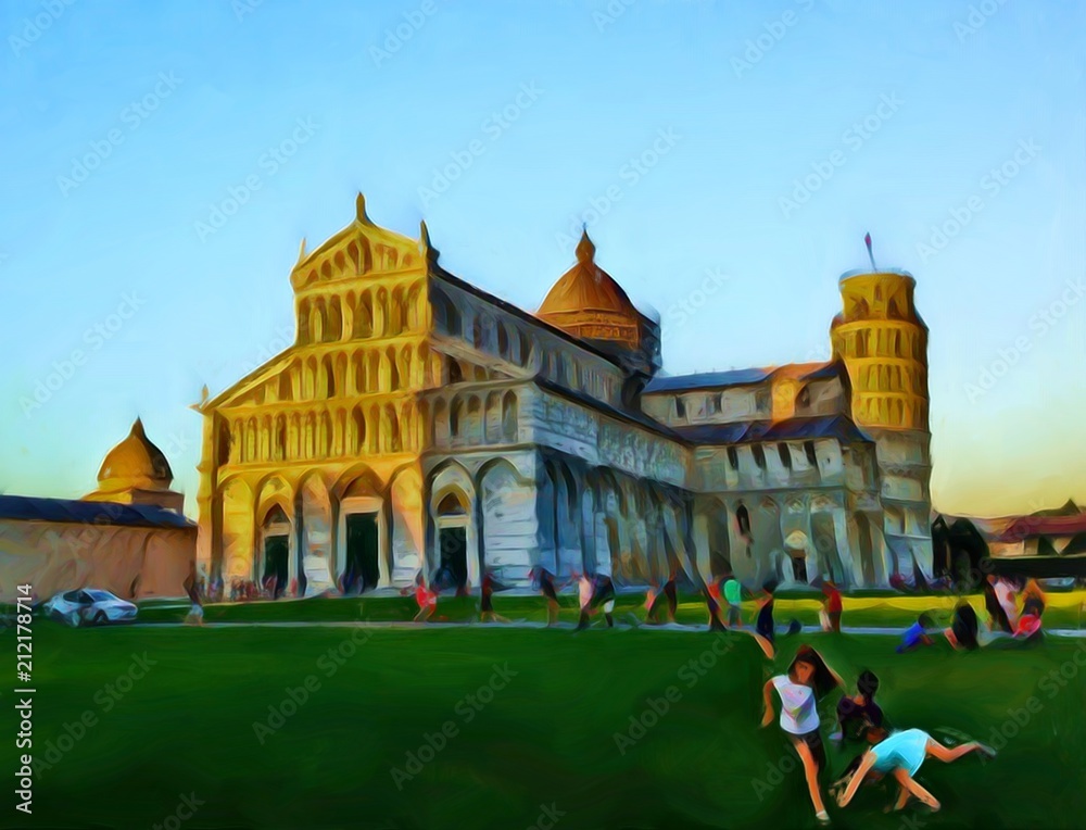 Square of Miracles Pisa. Leaning Tower, Duomo, Baptistry and Camposanto ...