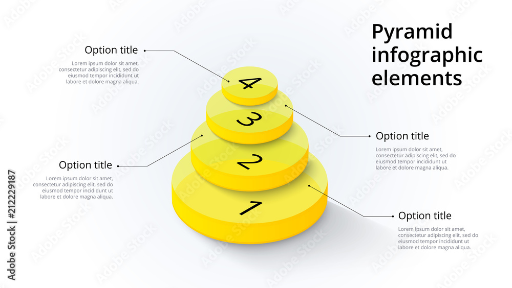 Business process chart infographics with 4 step segments. Isometric 3d ...