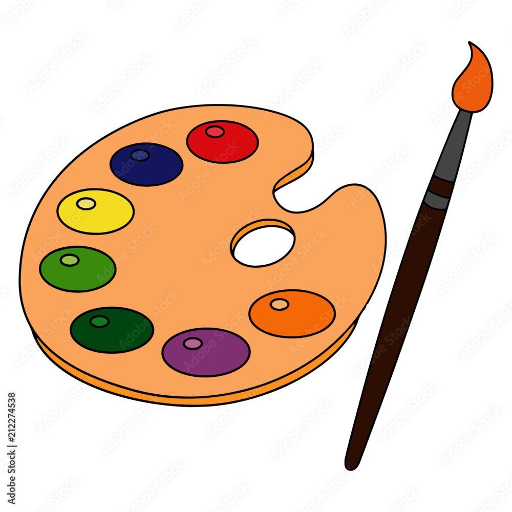 Palette color cartoon illustration isolated on white background for ...