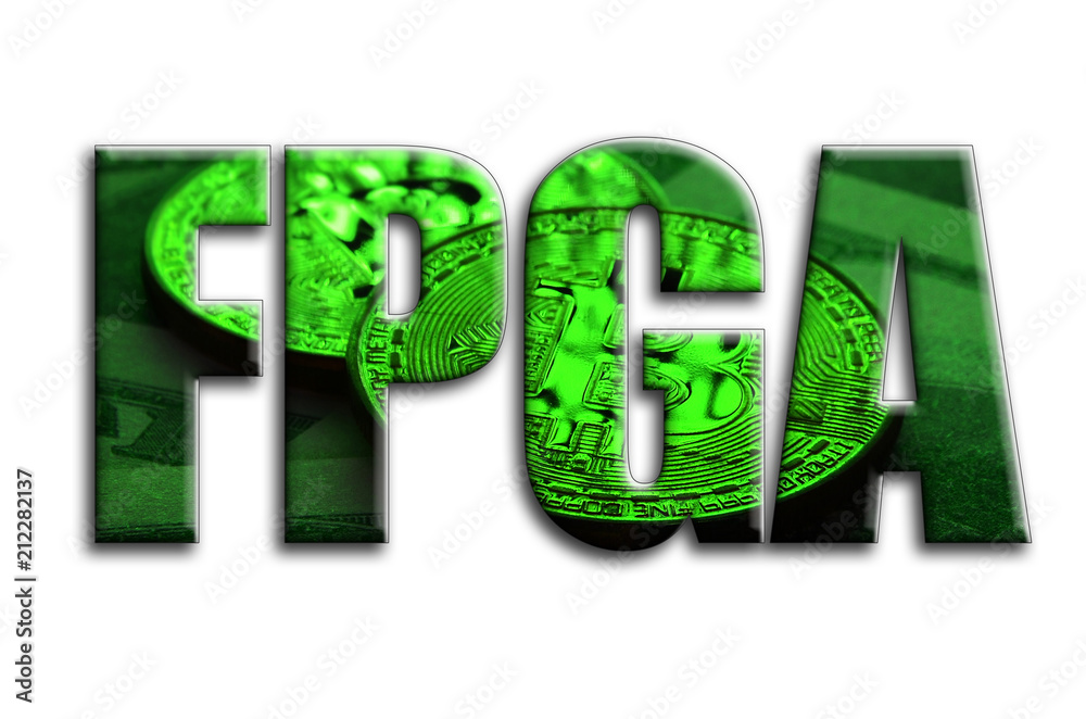 FPGA. The inscription has a texture of the photography, which depicts ...