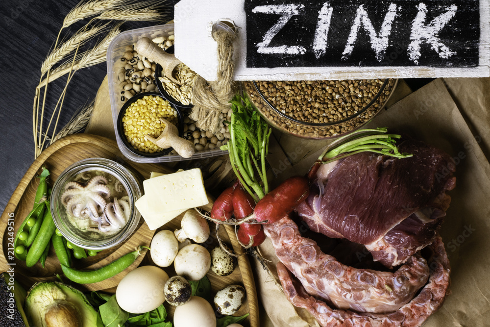 Foods High in Zinc as octopus, beef, buckwheat, yellow cheese, spinach ...