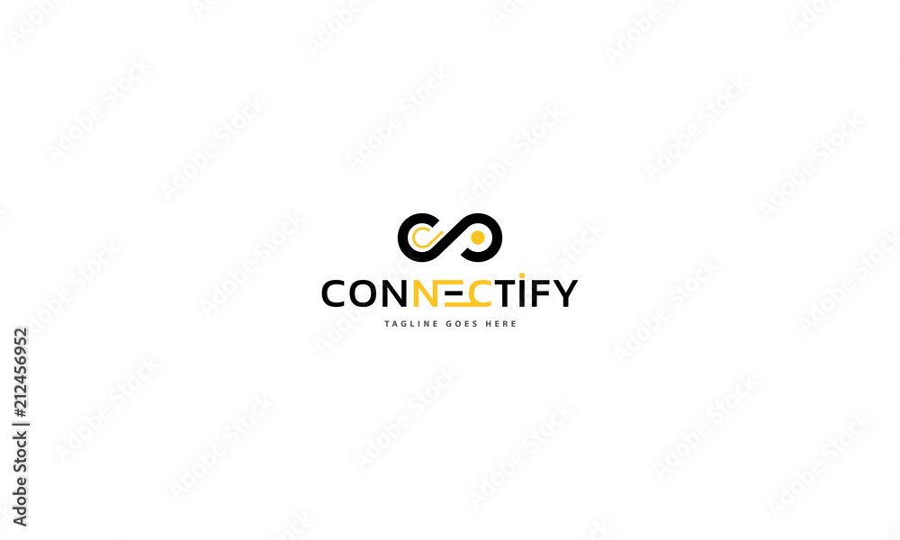 Connect 2 vector logo Stock Vector | Adobe Stock