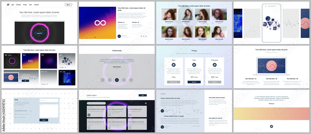 Vector templates for website design, minimal presentations, portfolio ...