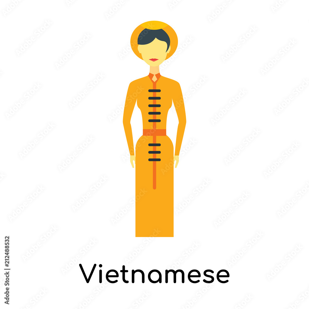 Vietnamese icon vector sign and symbol isolated on white background ...