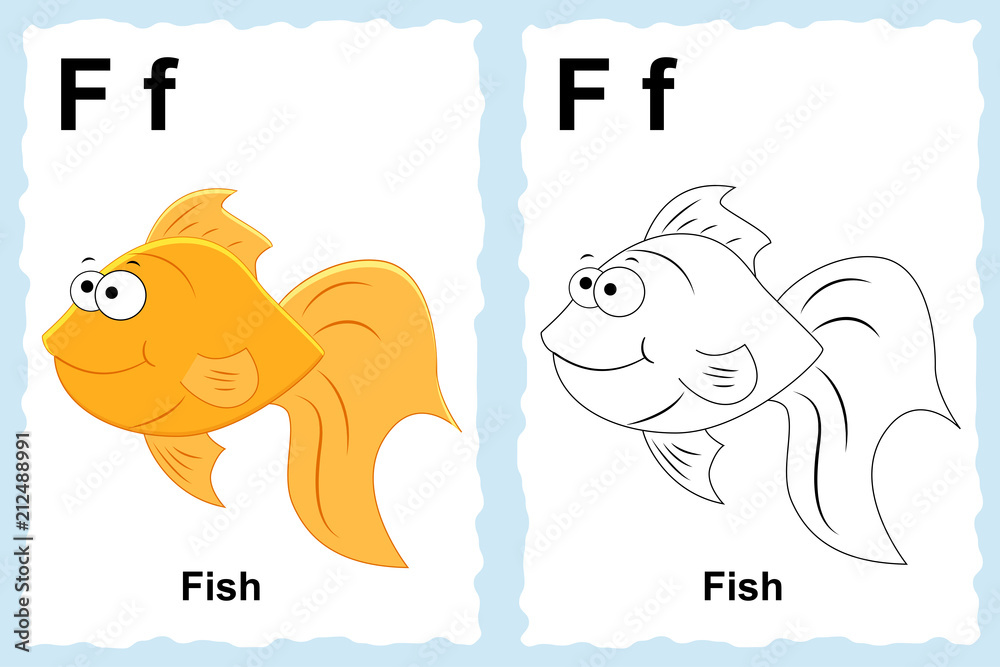 Alphabet coloring book page with outline clip art to color. Lett Stock ...