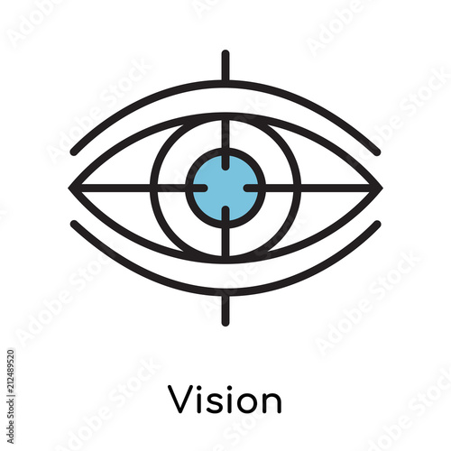 Vision icon vector sign and symbol isolated on white background, Vision ...