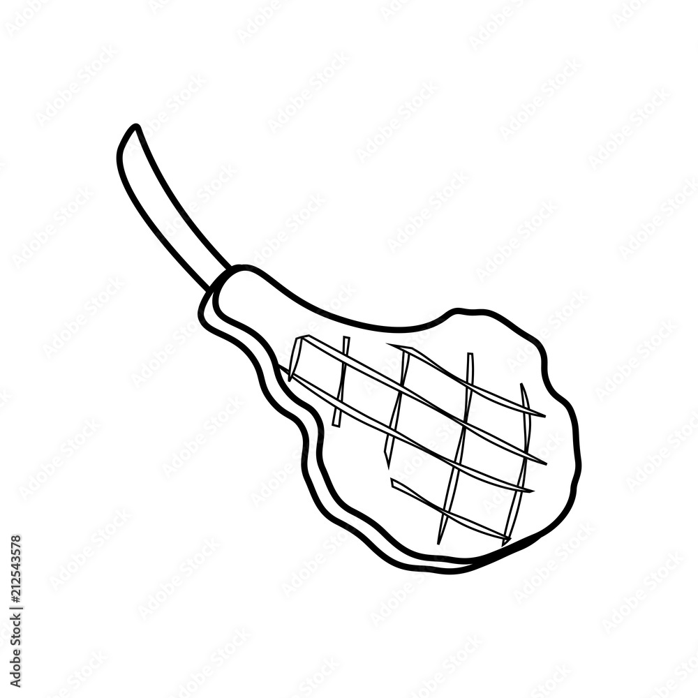 Steak meat coloring pages Stock Vector | Adobe Stock
