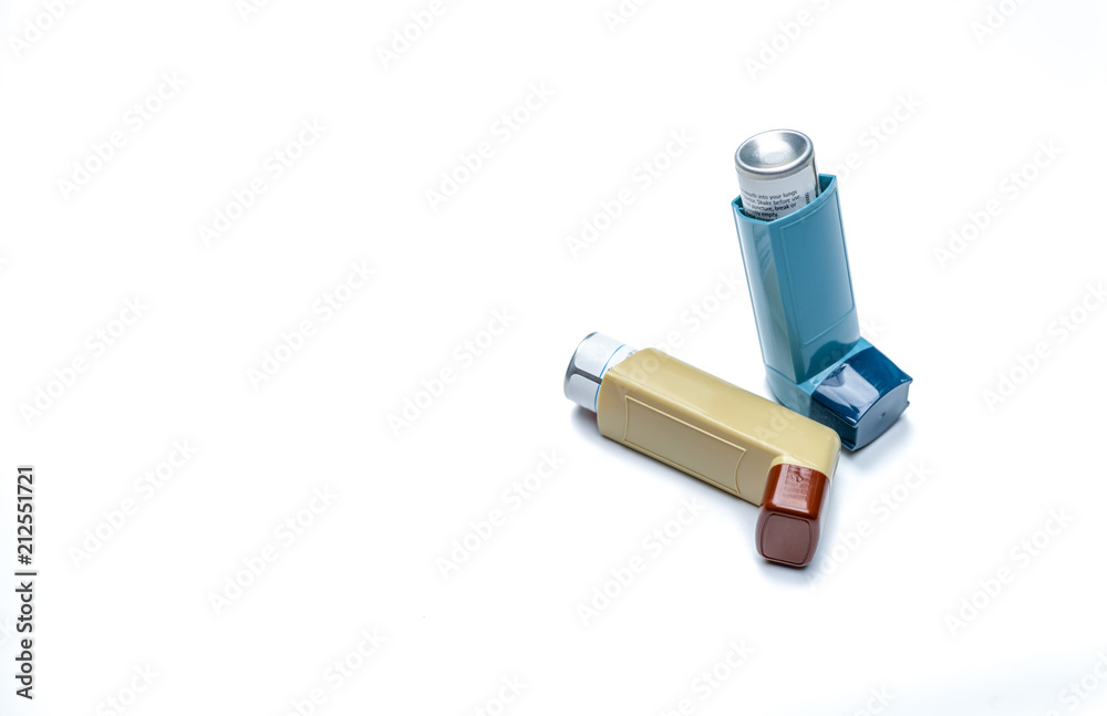 Asthma inhaler. Asthma controller, reliever equipment. Steroids and ...