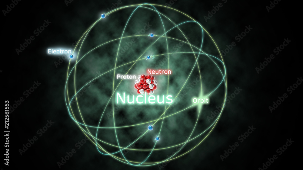 Rutherford atomic model 3D illustaration Stock Illustration | Adobe Stock