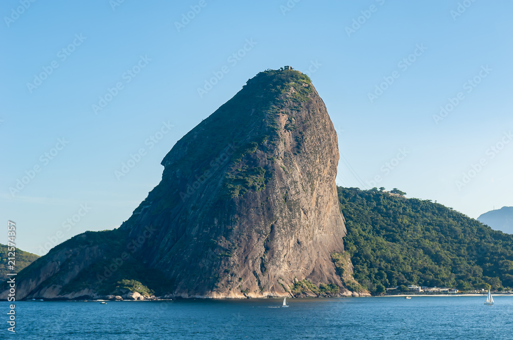 Sugar Loaf, Rio de Janeiro, tourist attraction, back view, a Brazil ...
