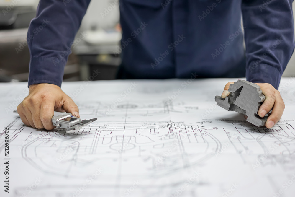 Foto de Stock Engineering inspection check dimension automotive parts ...