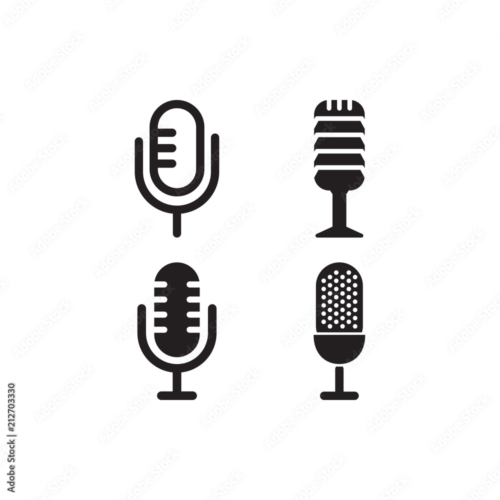 Microphone logo icon template Stock Vector | Adobe Stock