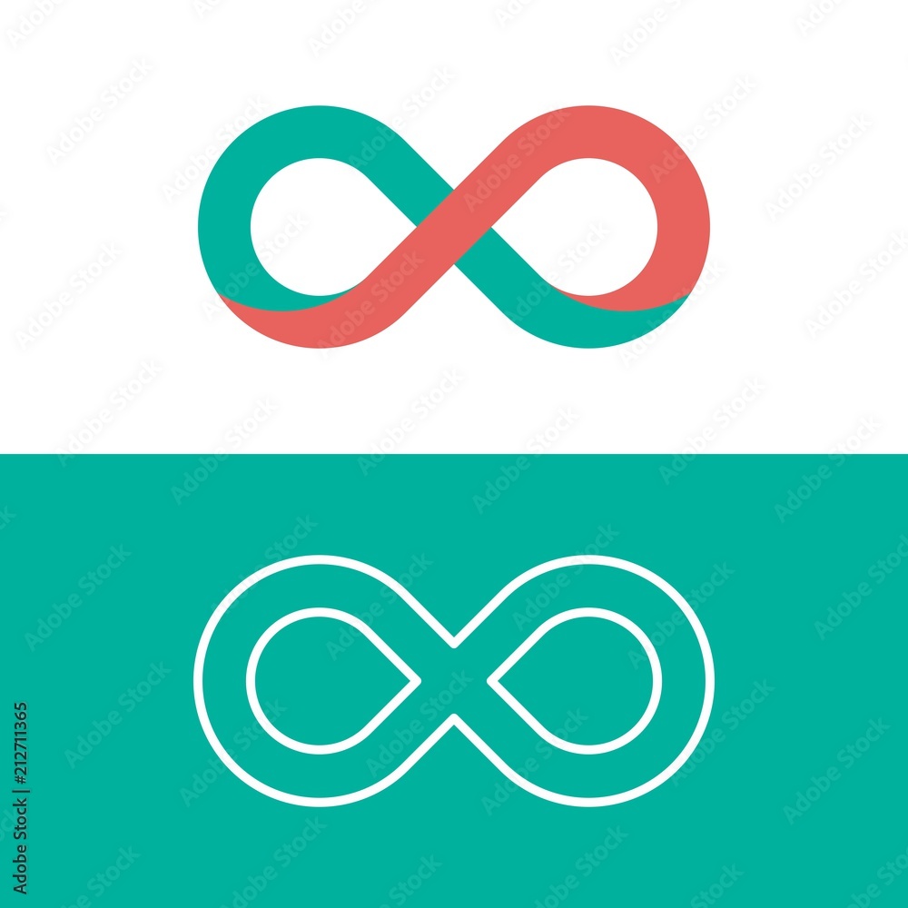 infinity shape logo design concept in color harmony 素材庫向量圖 | Adobe Stock