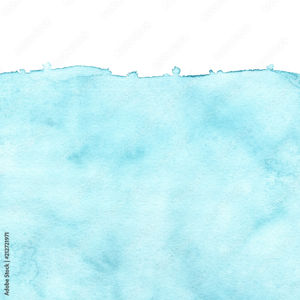 Hand painted watercolour sea water splash texture, abstract blue color ...