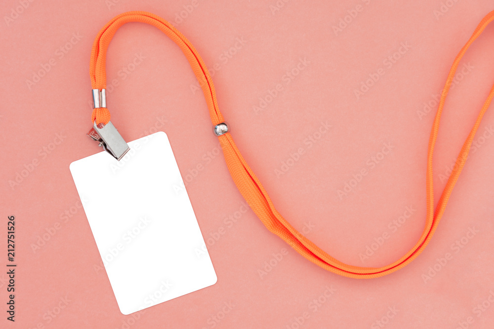 Blank badge card mockup ID tag of staff employee business, empty tag ...