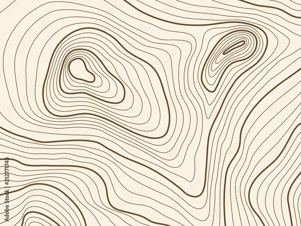 Topographic map background of mountain terrain. Vector mapping contour ...