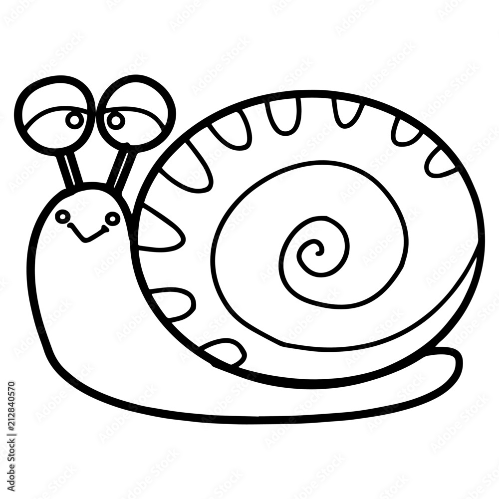 Cute snail cartoon illustration isolated on white background for ...