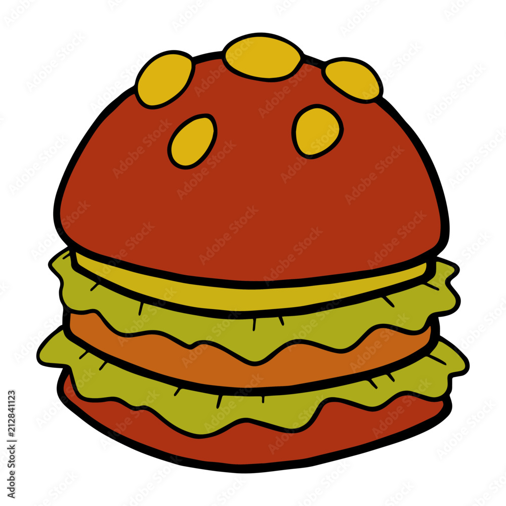 Hamburger cartoon illustration isolated on white background for ...