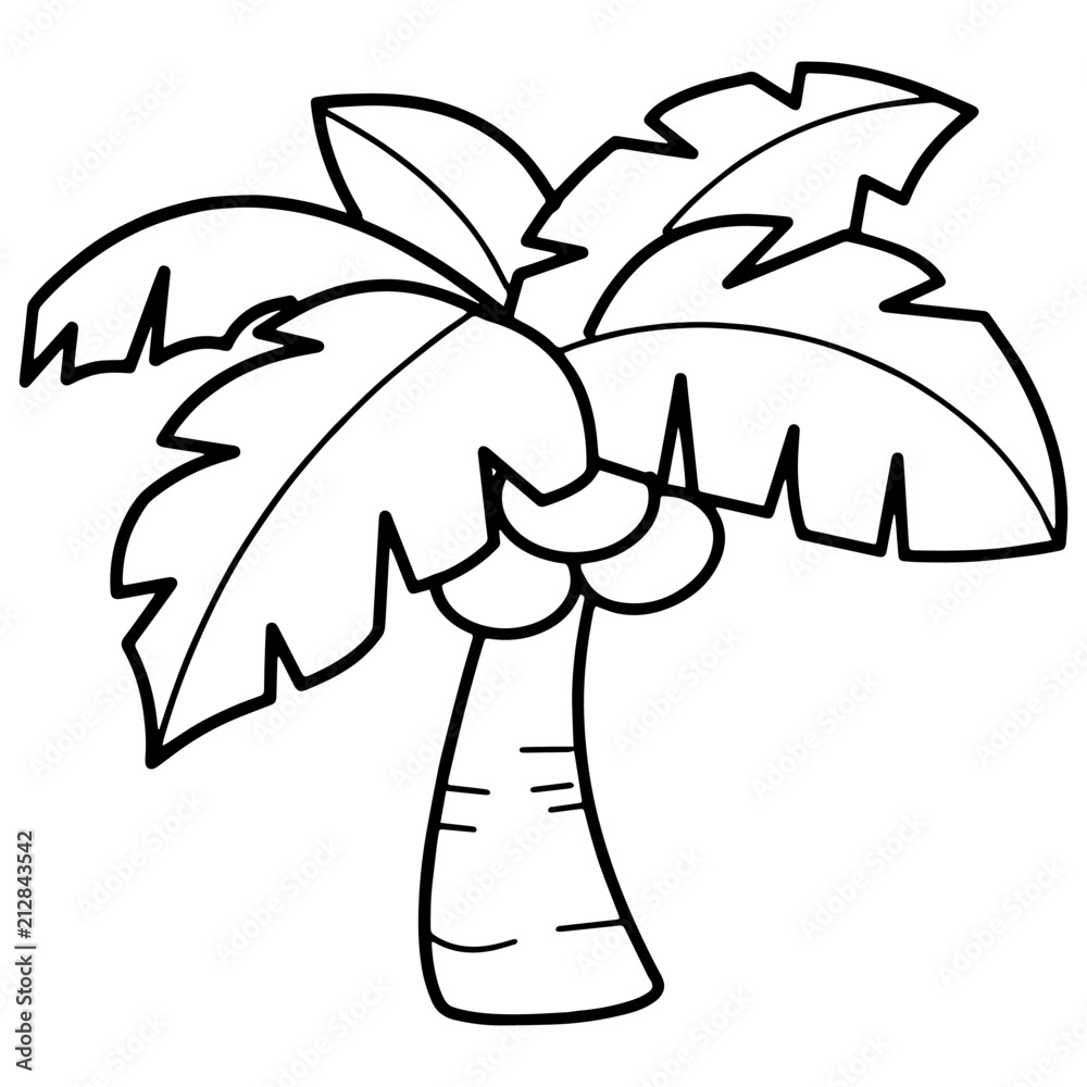 Coconut tree cartoon illustration isolated on white background for ...