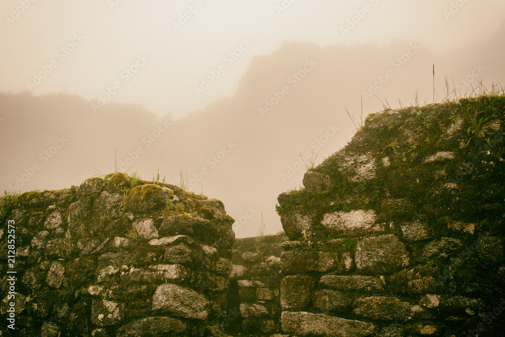 Foto de Stock Historical ruins of the ancient Inca civilization covered ...