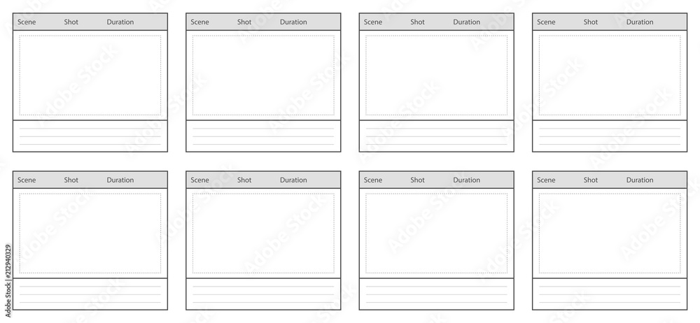 Creative vector illustration of professional film storyboard mockup ...