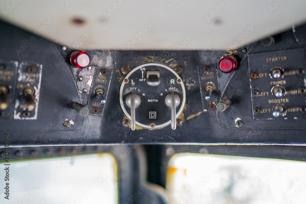 airplane cockpit, airplane interior, jet plane, cockpit buttons Stock ...