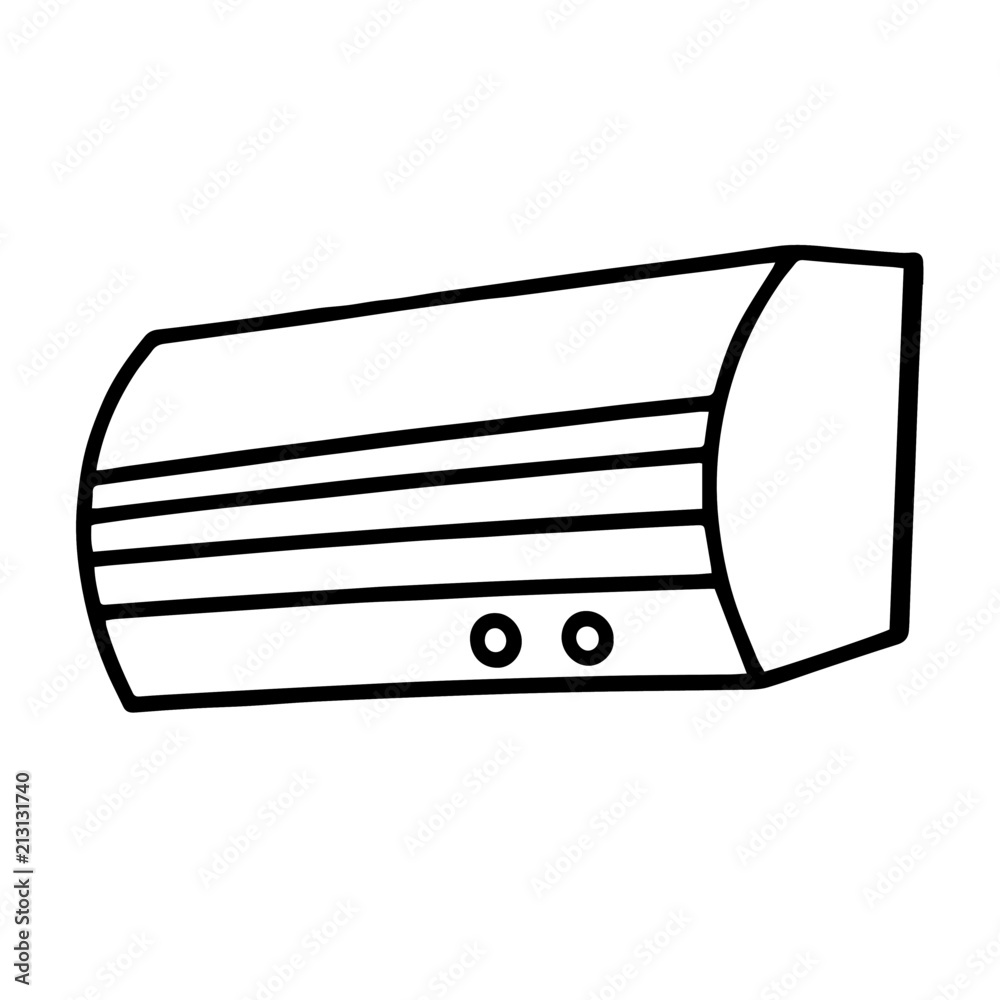 Air conditioner cartoon illustration isolated on white background for ...