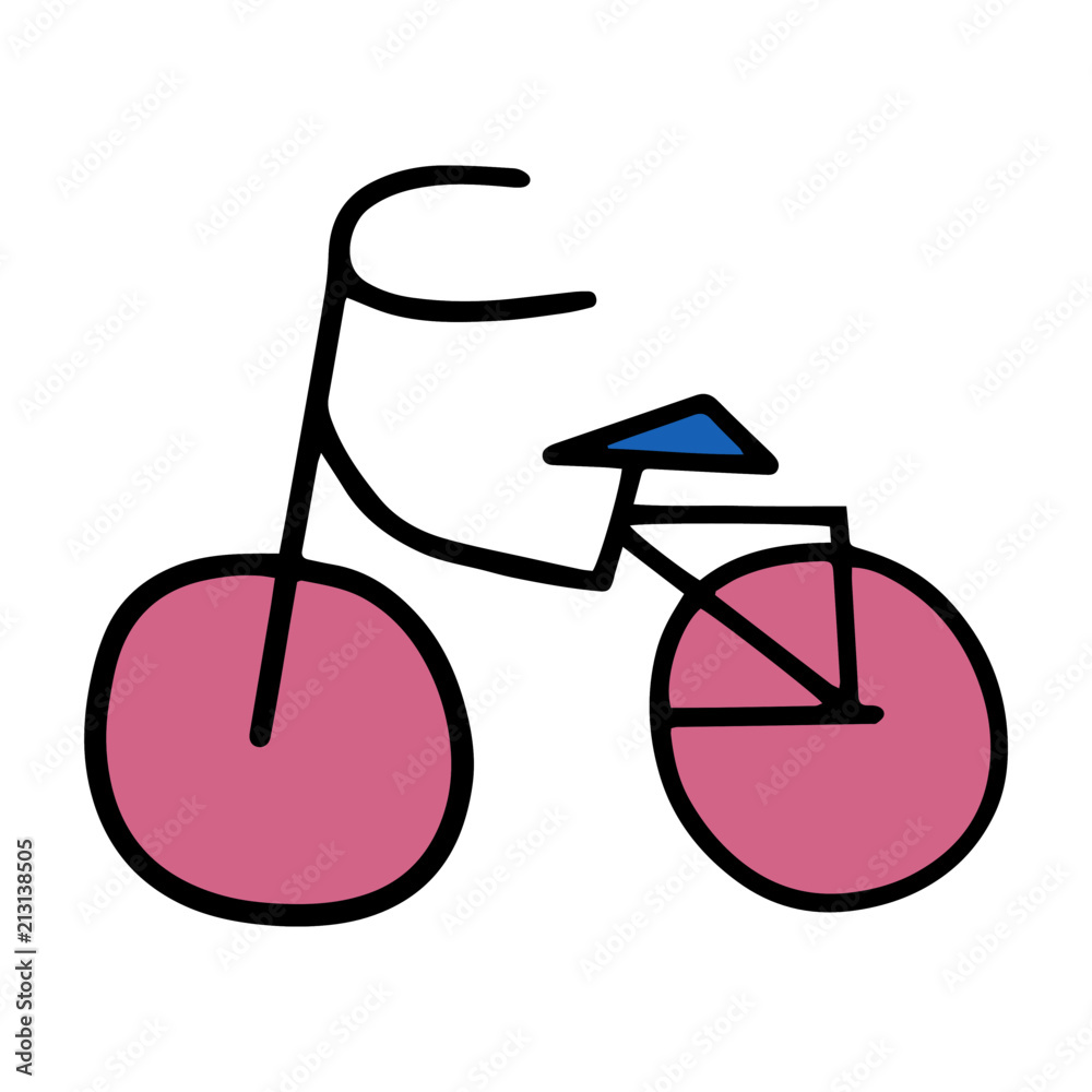 Cute bicycle cartoon illustration isolated on white background for ...