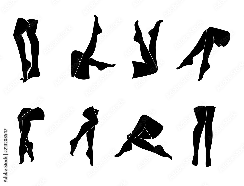 Woman legs vector icon set. Stock Vector | Adobe Stock