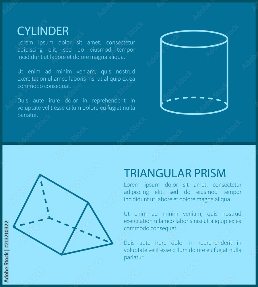 Cylinder and Triangular Prism Vector Illustration Stock Vector | Adobe ...