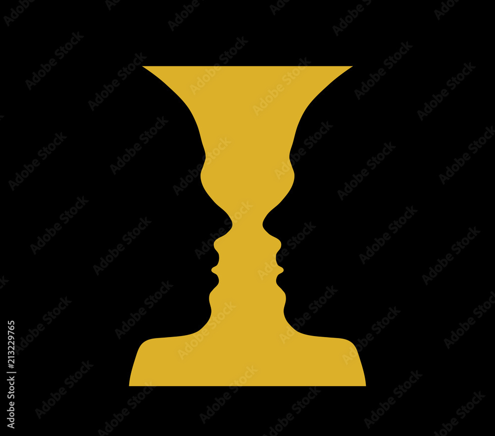 Rubin vase, optical illusion Stock Vector | Adobe Stock