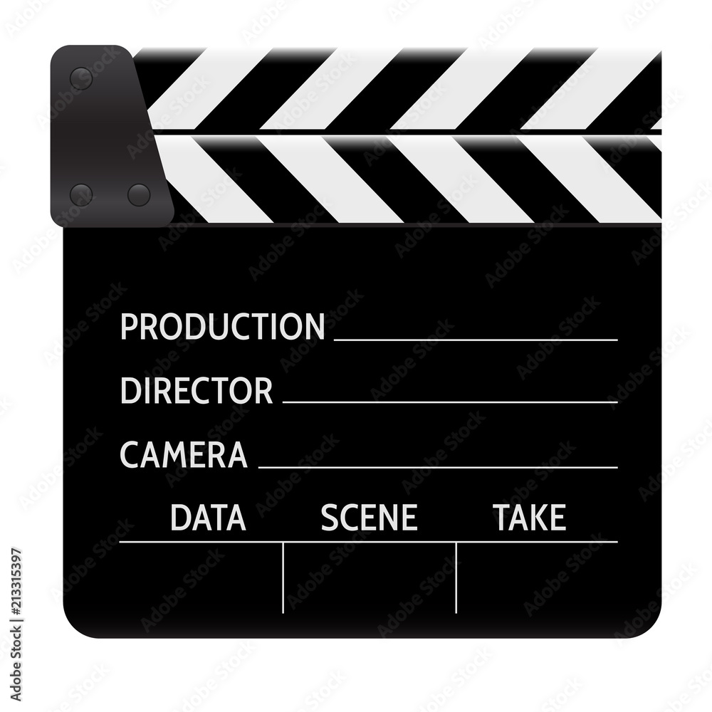 Clapperboard - movie clapper vector. Open black clapper board for the ...