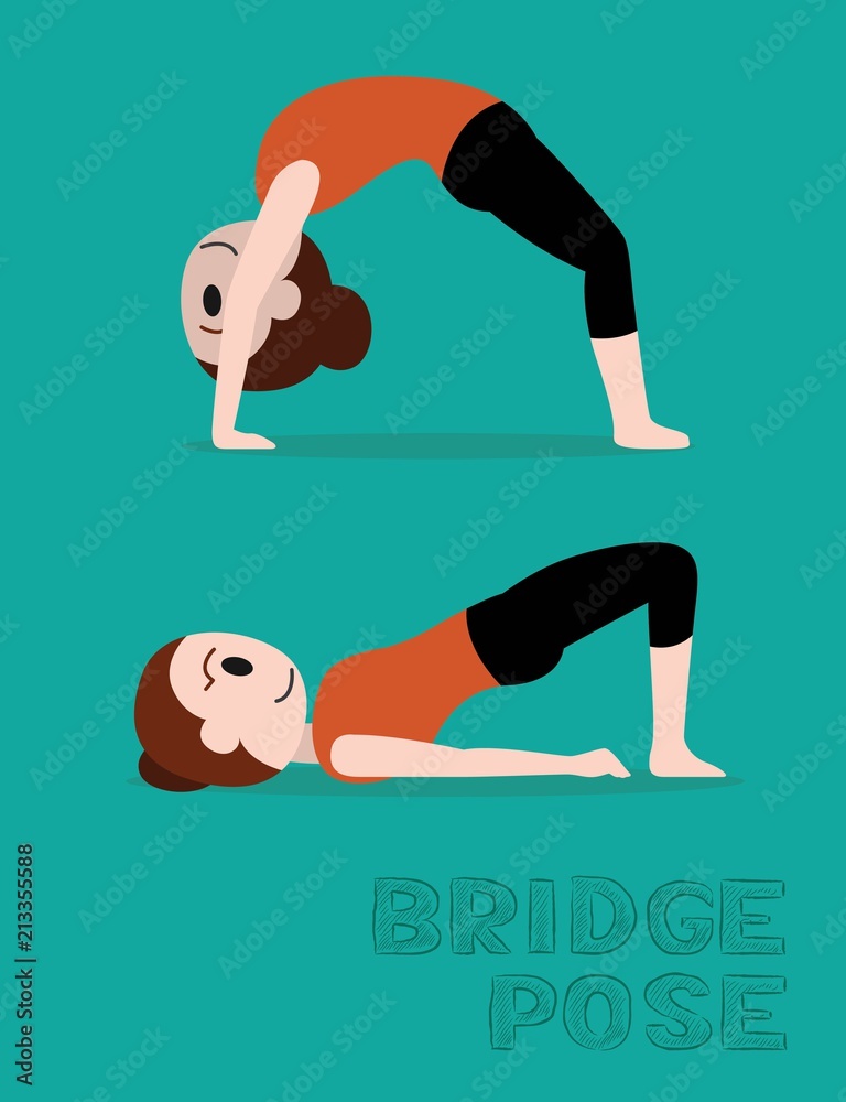 Yoga Bridge Pose Cartoon Vector Illustration Stock Vector | Adobe Stock
