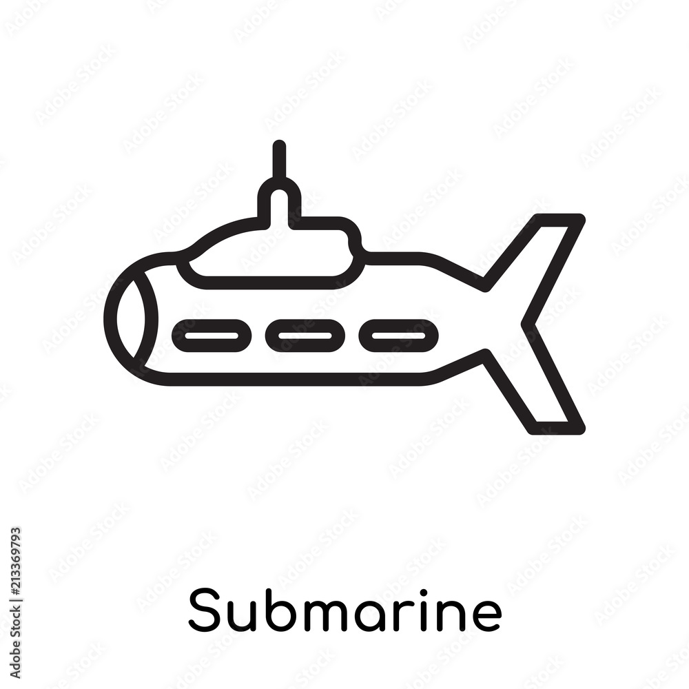 Submarine icon vector sign and symbol isolated on white background ...