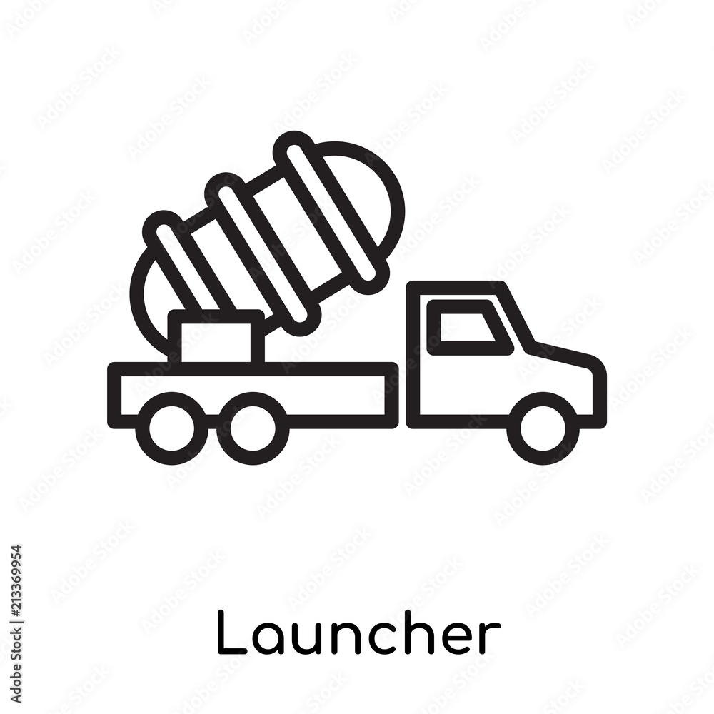 Launcher icon vector sign and symbol isolated on white background ...
