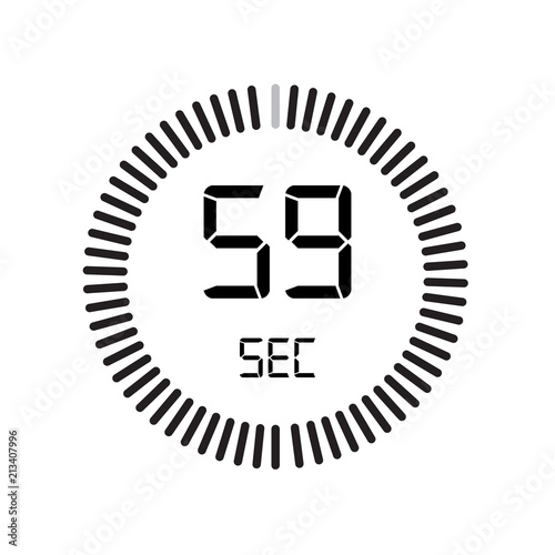 The 59 seconds icon, digital timer. clock and watch, timer, countdown ...