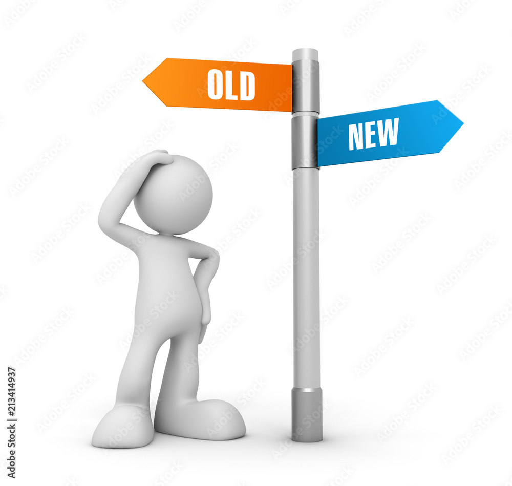 old new concept 3d illustration Stock Illustration | Adobe Stock