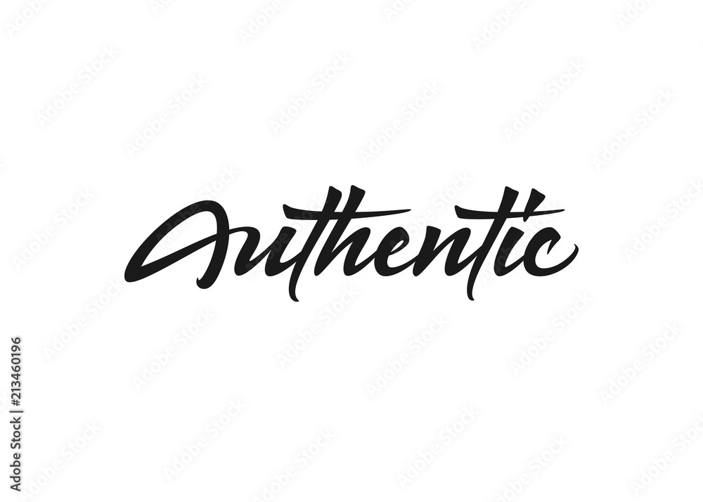 Authentic vector lettering. Handwritten text label. Freehand typography ...