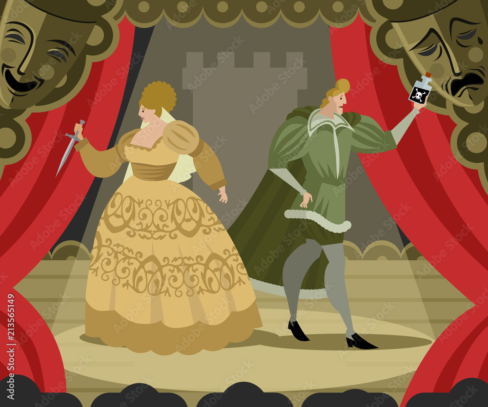 romeo and juliet suicide Stock Vector | Adobe Stock