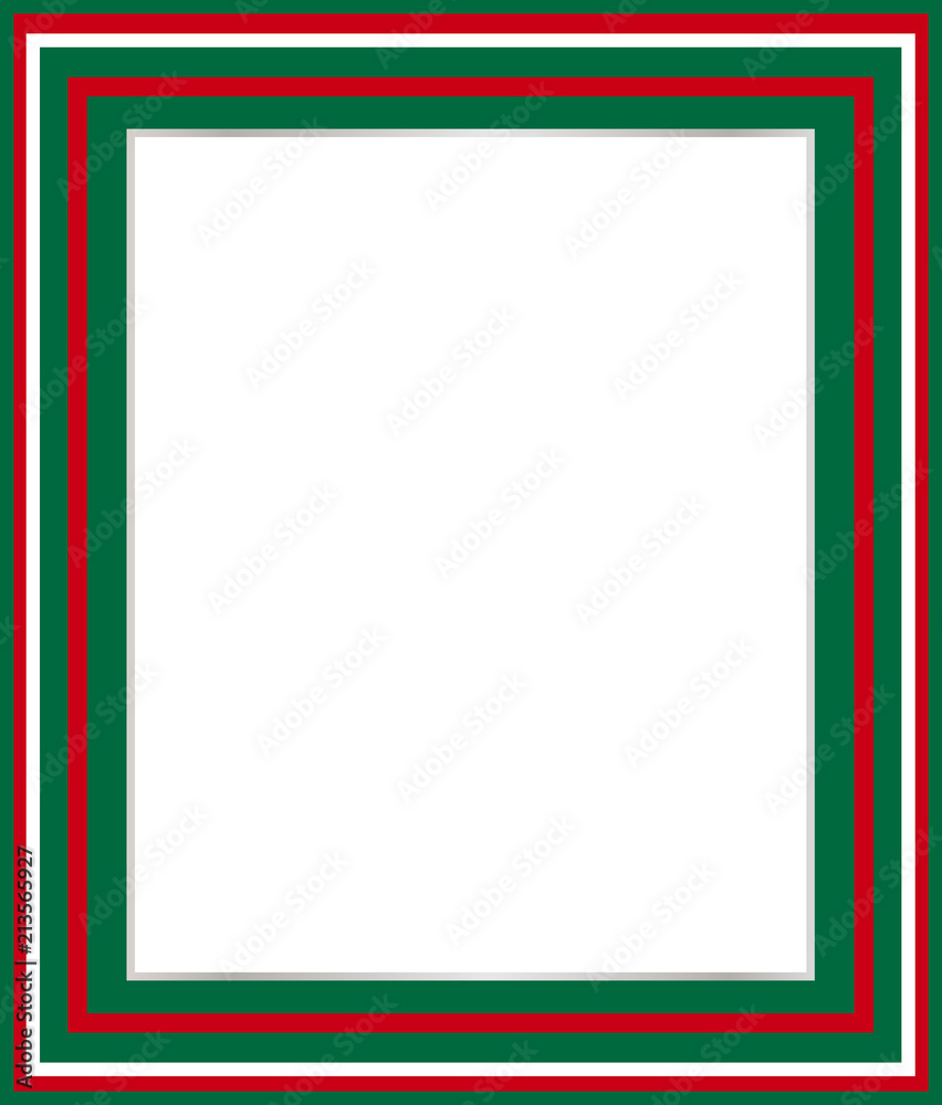 Italian green white red border for picture frames, menus, labels ...
