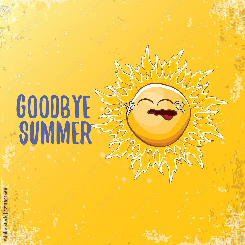 vector goodbye summer vector ccreative concept illustration with crying ...