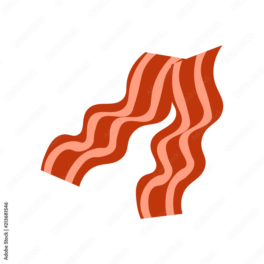 Bacon icon vector sign and symbol isolated on white background, Bacon ...